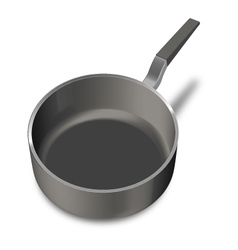 Stainless steel pan metal cooking pot Royalty Free Vector