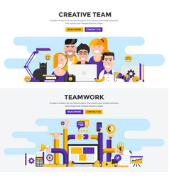 Team work - modern line design style Royalty Free Vector