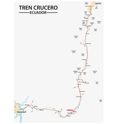 Railroad stations map railway route rail track Vector Image