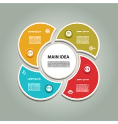 Cyclic diagram with four steps and icons Vector Image