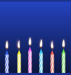 Realistic detailed 3d birthday cake candles set Vector Image