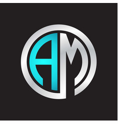 Am logo monogram with circle rounded shape design Vector Image