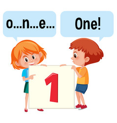 Two kids counting numbers Royalty Free Vector Image