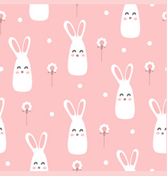 Seamless pattern with rabbits Royalty Free Vector Image