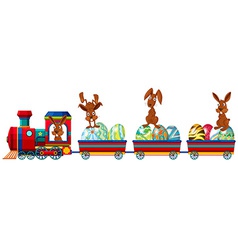 Rabbit and train Royalty Free Vector Image - VectorStock