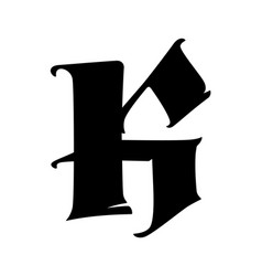 Letter k in gothic style alphabet symbol Vector Image