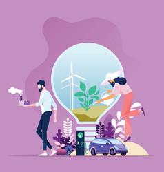 Sustainable renewable energy ecology infographic Vector Image