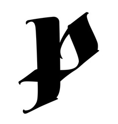 Letter p in the gothic style alphabet Royalty Free Vector
