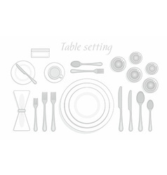 Cutlery on dining table Royalty Free Vector Image