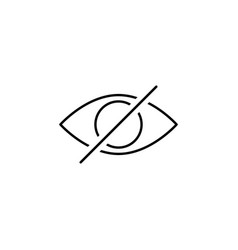 Disable eye hide outline icon signs and symbols Vector Image
