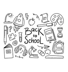 Back to school doodle a large set of elements Vector Image
