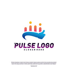 Set colorful pulse logo minimalist colorful Vector Image