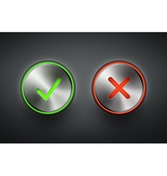 Interface slider red bar with round metal button Vector Image