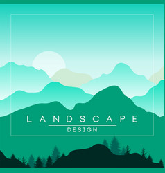 Nature scene with field and hills Royalty Free Vector Image