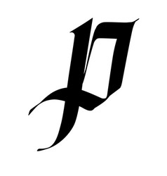 Letter p in the gothic style alphabet Royalty Free Vector