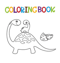 Cute dino coloring book Royalty Free Vector Image