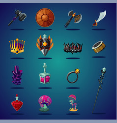Set of magic items for computer fantasy game Vector Image