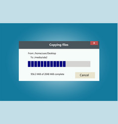 Progress bar file copying Royalty Free Vector Image