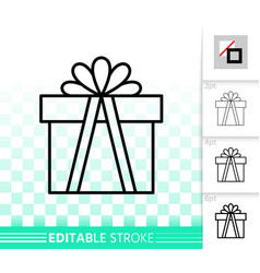 Gift universal icon editable thin line Royalty Free Vector