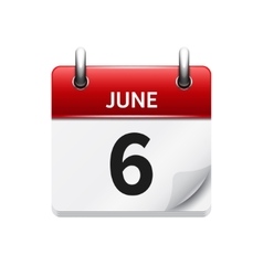 June 21 flat daily calendar icon Date Royalty Free Vector