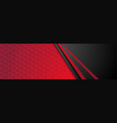 Black tech perforated banner with red waves Vector Image