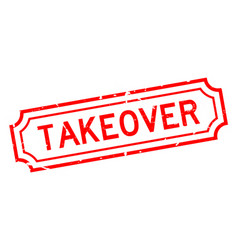 Grunge red takeover word rubber seal stamp on Vector Image