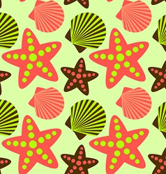 Colorful sea shells seamless pattern Royalty Free Vector