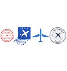Postal stamp with anchor and blue round postmark Vector Image