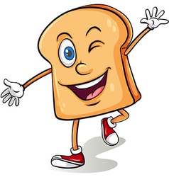 Happy bread cartoon Royalty Free Vector Image - VectorStock