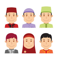 Avatar of muslim people Royalty Free Vector Image