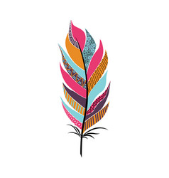 Large fluffy feather with patterns Royalty Free Vector Image