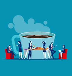 Coffee break concept in flat Royalty Free Vector Image