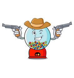 Cowboy gumball machine character cartoon Vector Image
