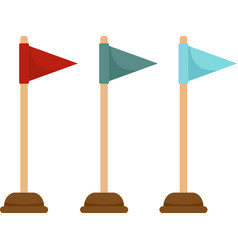 Dog training flags icon flat isolated Royalty Free Vector