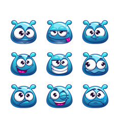 Funny cartoon blue jelly monster Royalty Free Vector Image