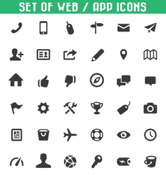 Set web app icons Royalty Free Vector Image - VectorStock