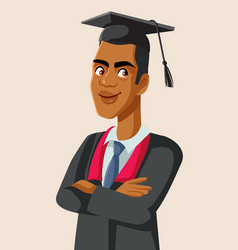 Cartoon graduate man celebrating graduation Vector Image