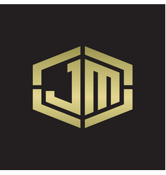 Jm logo shield style monogram design template Vector Image