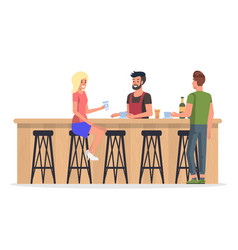 Bar pub counter interior cartoon Royalty Free Vector Image