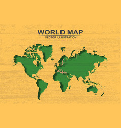 World map detailed design yellow and green Vector Image