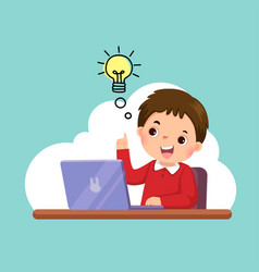 Cartoon kid thinking Royalty Free Vector Image