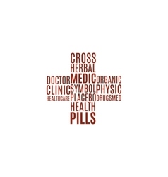 Isolated abstract red color cross made words Vector Image