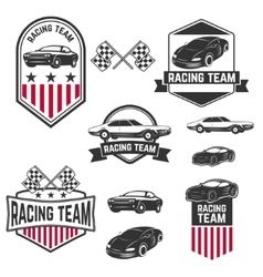 Set motor sport and racing icons Royalty Free Vector Image