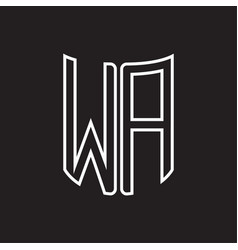Wa logo with circle rounded negative space design Vector Image