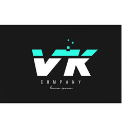 Vk v k blue green combination alphabet letter Vector Image