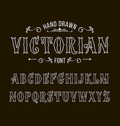 Hand drawn letters alphabet in victorian style Vector Image