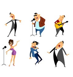 Funny boy singing cartoon Royalty Free Vector Image