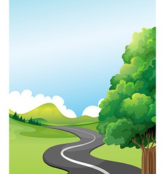 Hill side road Royalty Free Vector Image - VectorStock