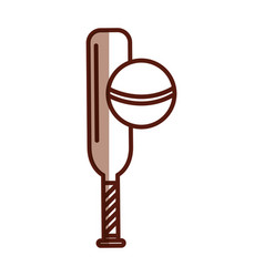 Shadow cricket ball and bat cartoon Royalty Free Vector