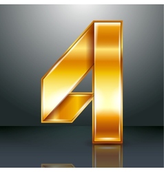 Number metal gold ribbon - 6 - six Royalty Free Vector Image